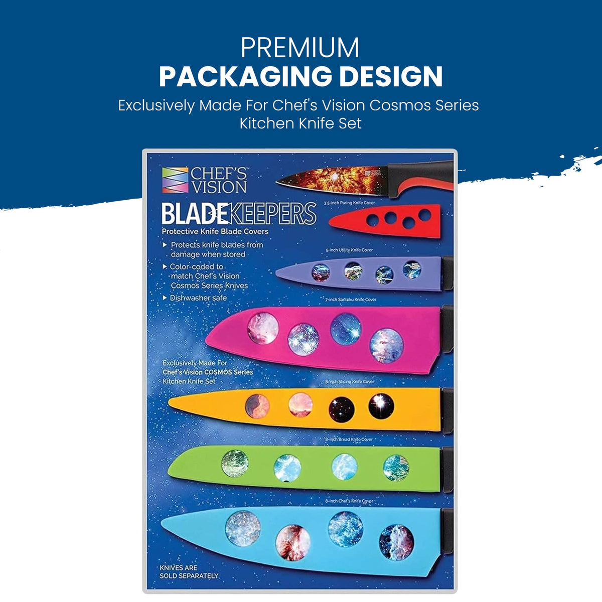 BladeKeepers Blade Covers for Cosmos Series Knife Set - Chef's Vision